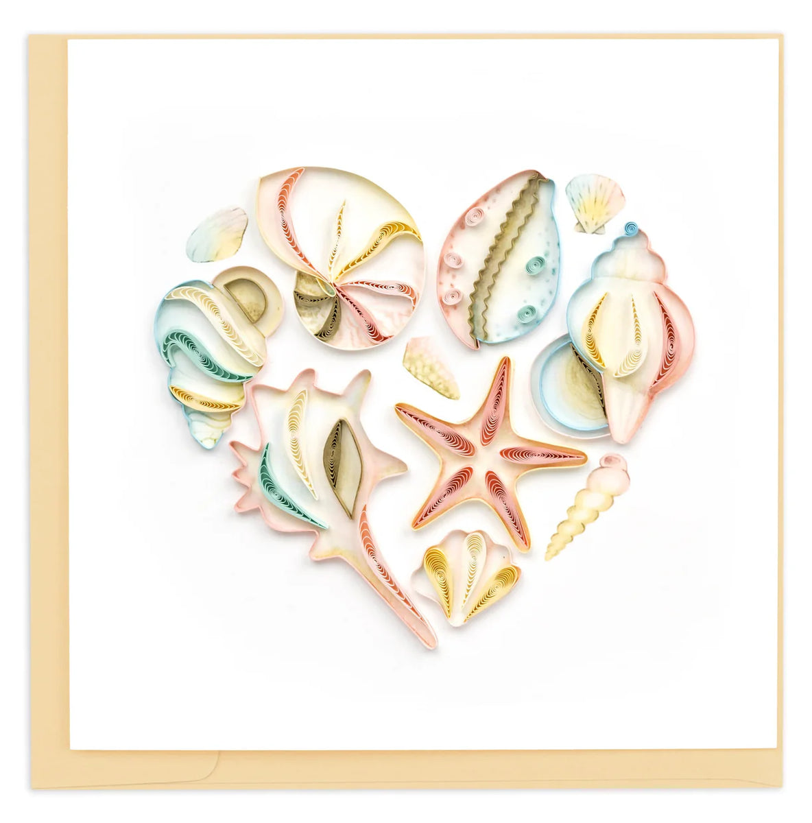 Quilled Seashell Heart Greeting Card – Bird House on the Greenway